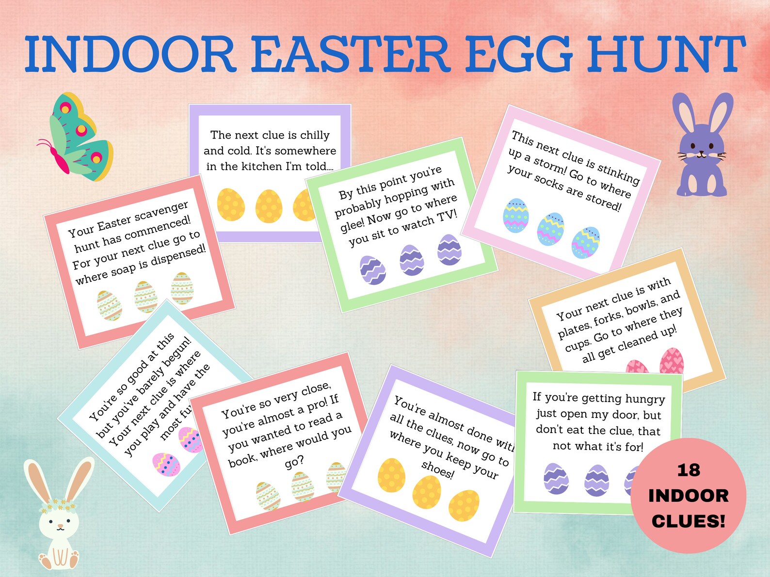 Easter Scavenger Hunt, Indoor Easter Scavenger Hunt, Easter Game for ...