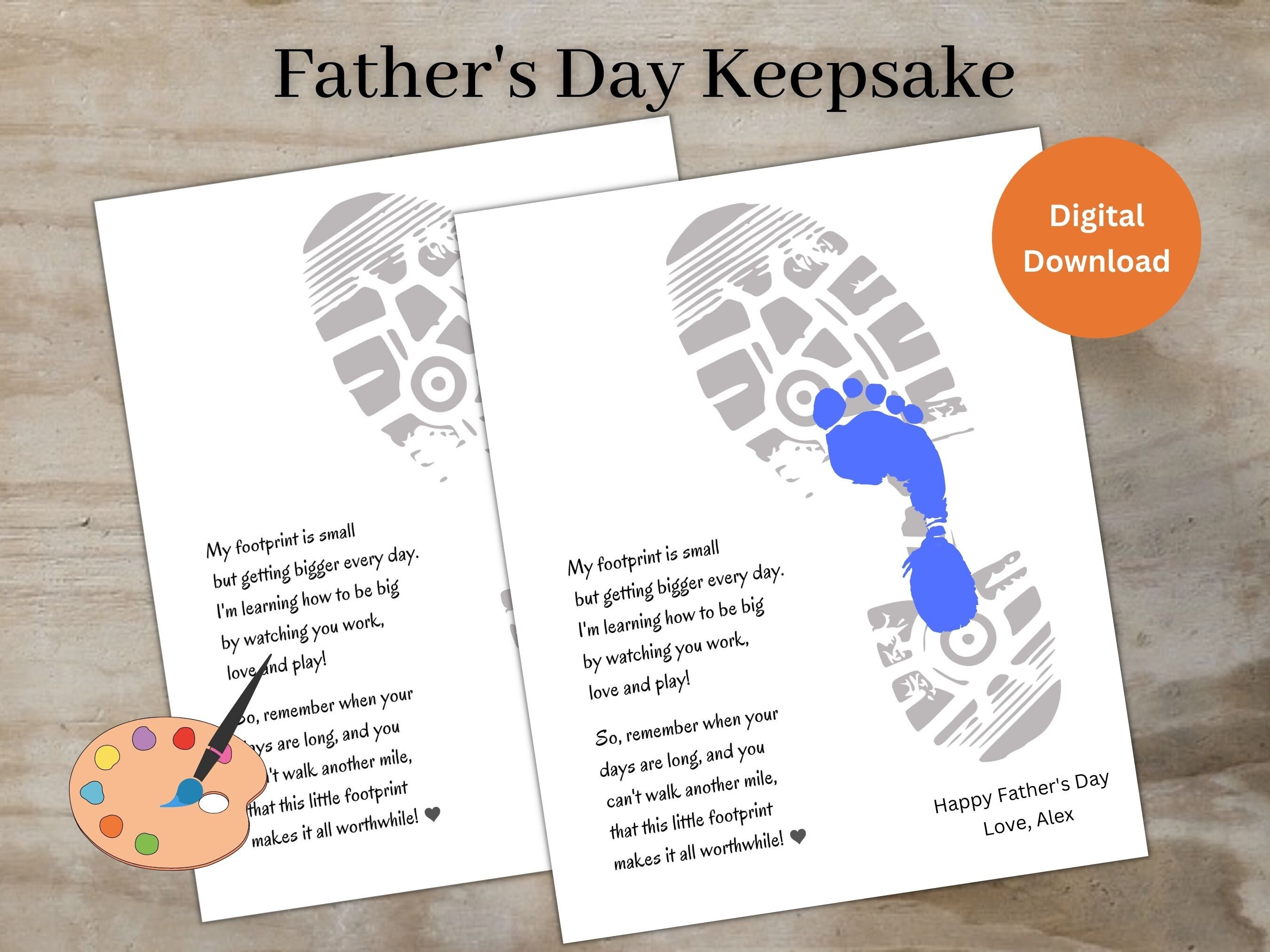 Father's Day Poem Printable Kids' Footprint Keepsake Teacher & Parent ...