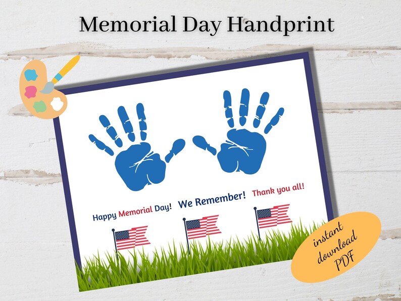 Memorial Day Handprint Craft / 4th of July Independence Day / USA ...
