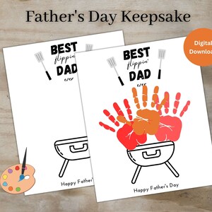 Fathers Day Grill Handprint, Well Done Dad, Craft, Digital Download ...