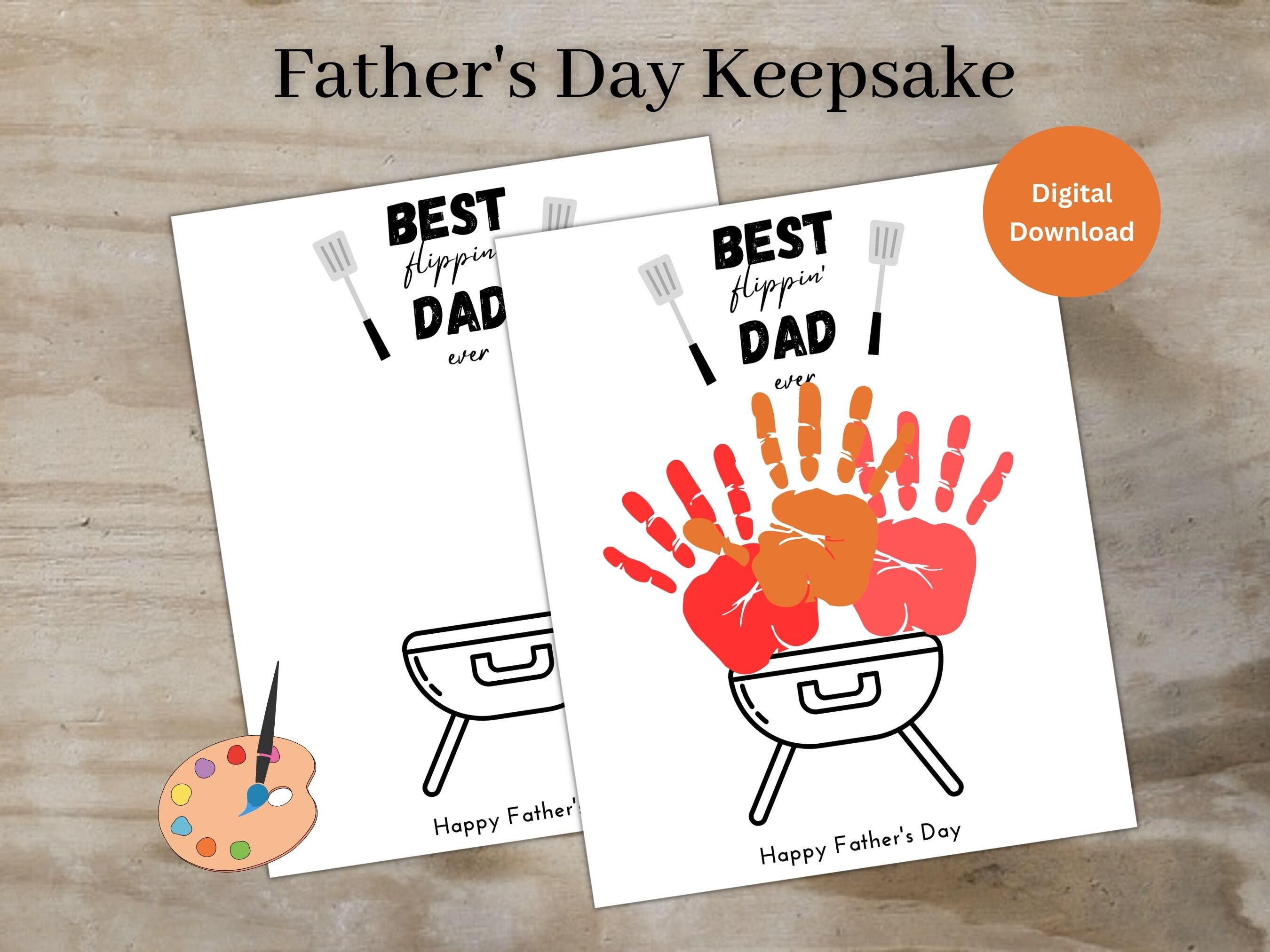 Fathers Day Grill Handprint, Well Done Dad, Craft, Digital Download ...