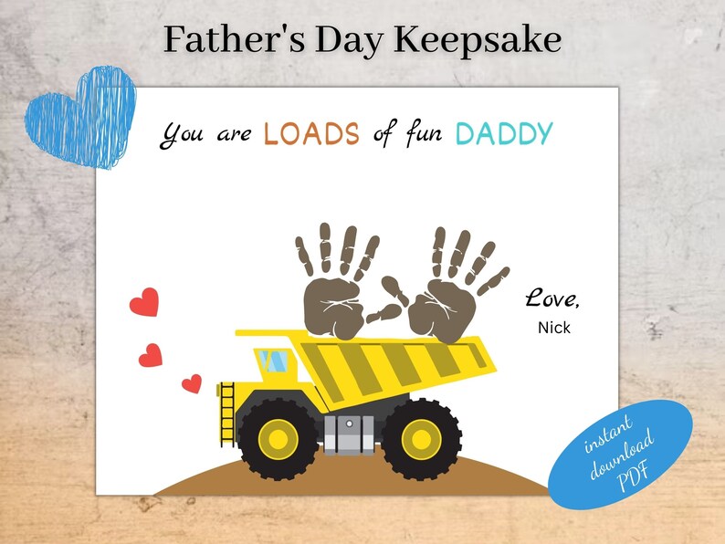 Father's Day Handprint Art Craft, Printable Father's Day Handprint ...