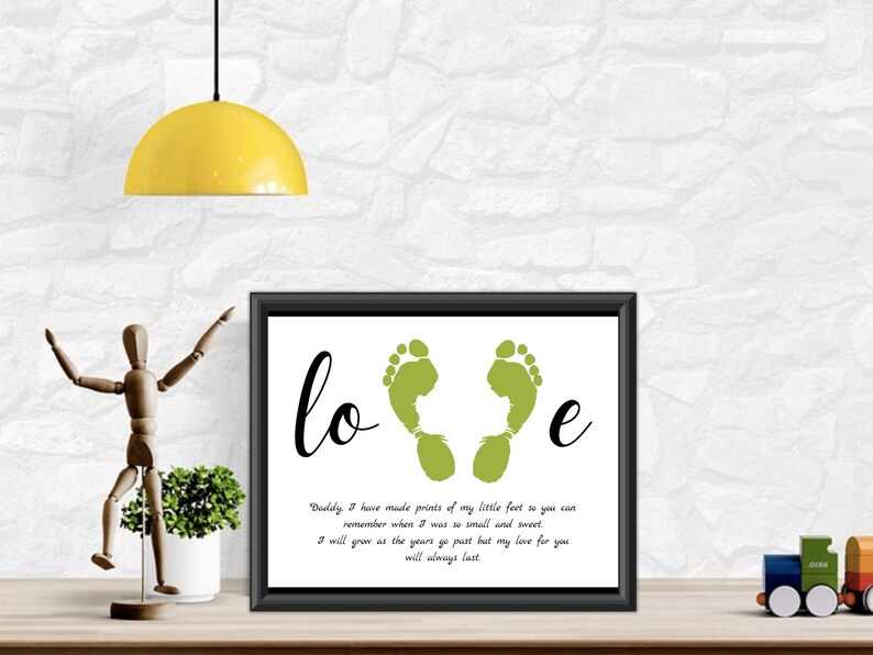 Father's Day Footprint Art Daddy Poem Birthday - Etsy