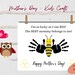 Lucky as Can Bee Mother's Day Handprint Art Gift Printable Handprint ...