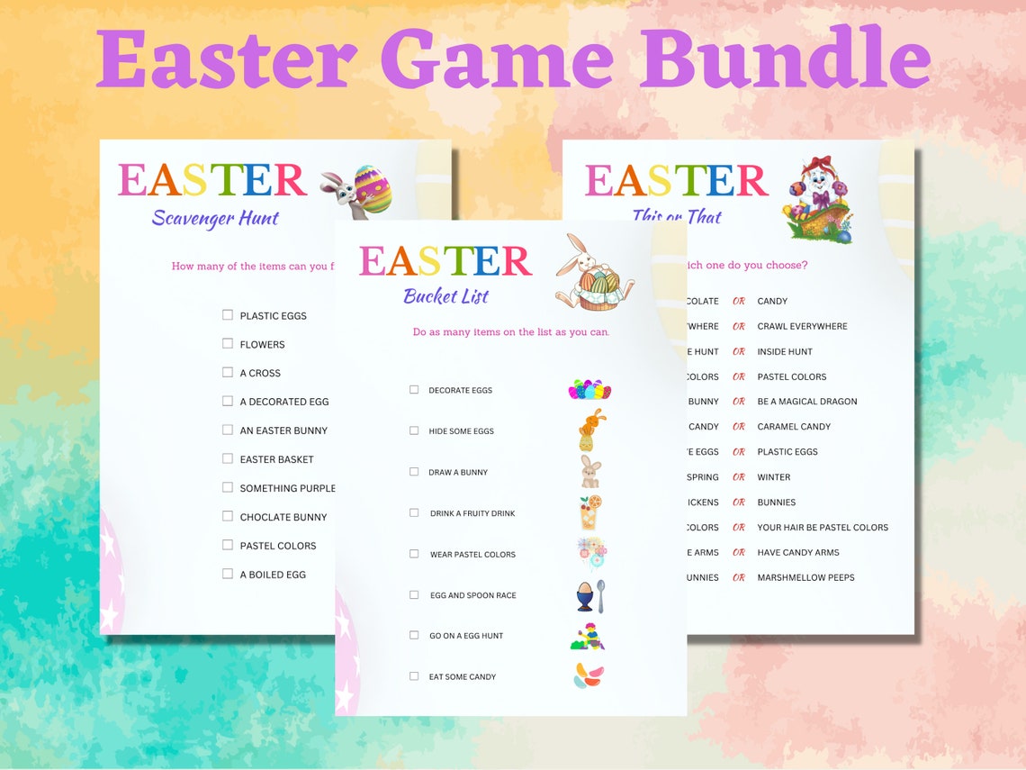 Easter Game Bundle | Printable Easter Games for Kids and Adults | Party ...