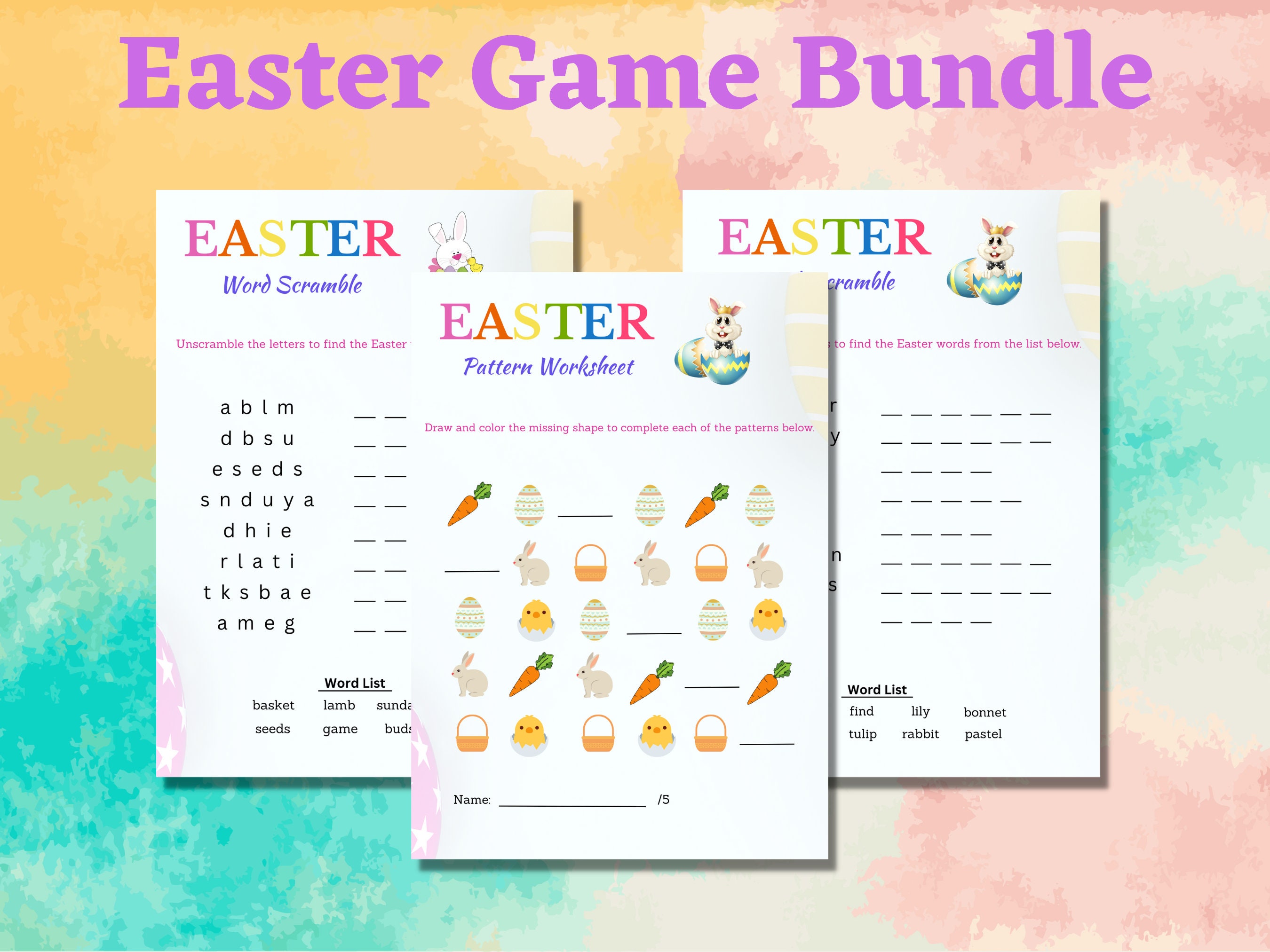Easter Game Bundle | Printable Easter Games for Kids and Adults | Party ...