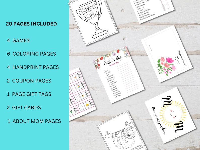 Mother's Day Bundle, Mother's Day Printable, Mother's Day Games, Happy ...