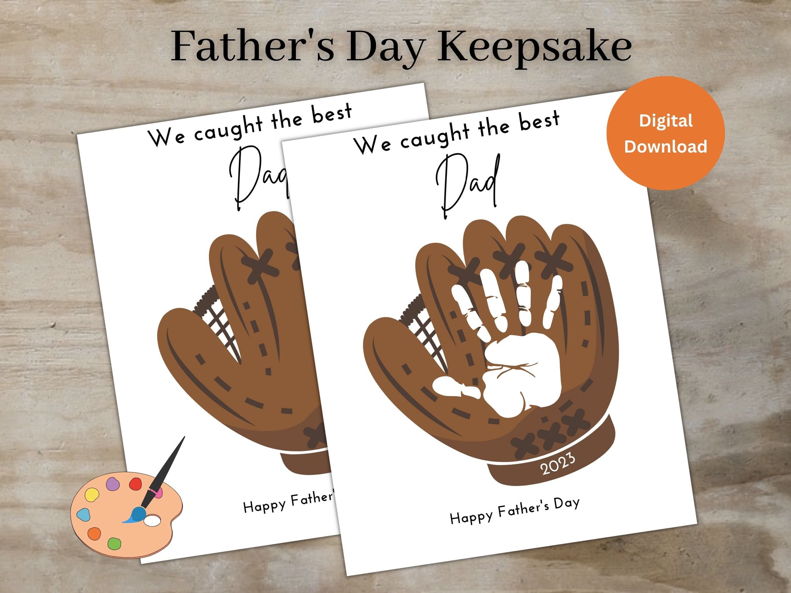 Fathers Day Craft Handprint Baseball, DIY Hand Print, Baseball Gift ...