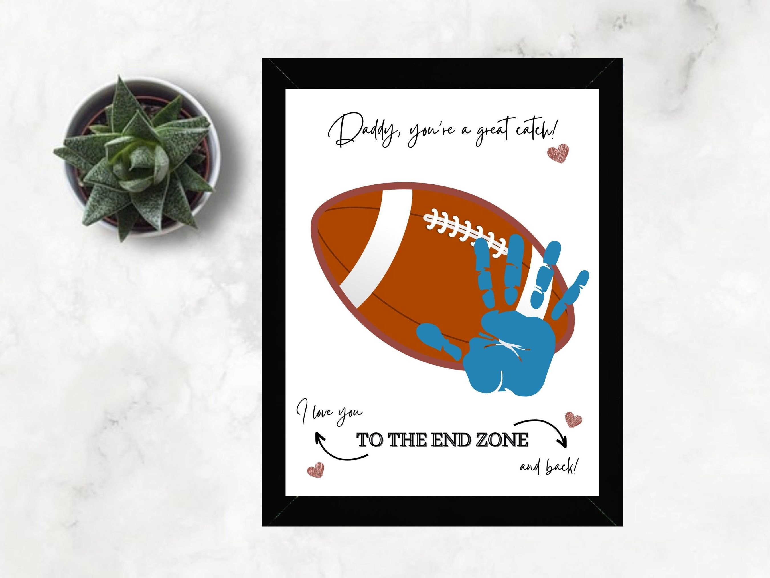 Father's Day Craft, Football Handprint Art Project for Kids, Birthday ...