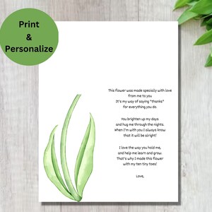 Mother's Day Flower, Poem + Printable | Kids' Footprint Keepsake ...