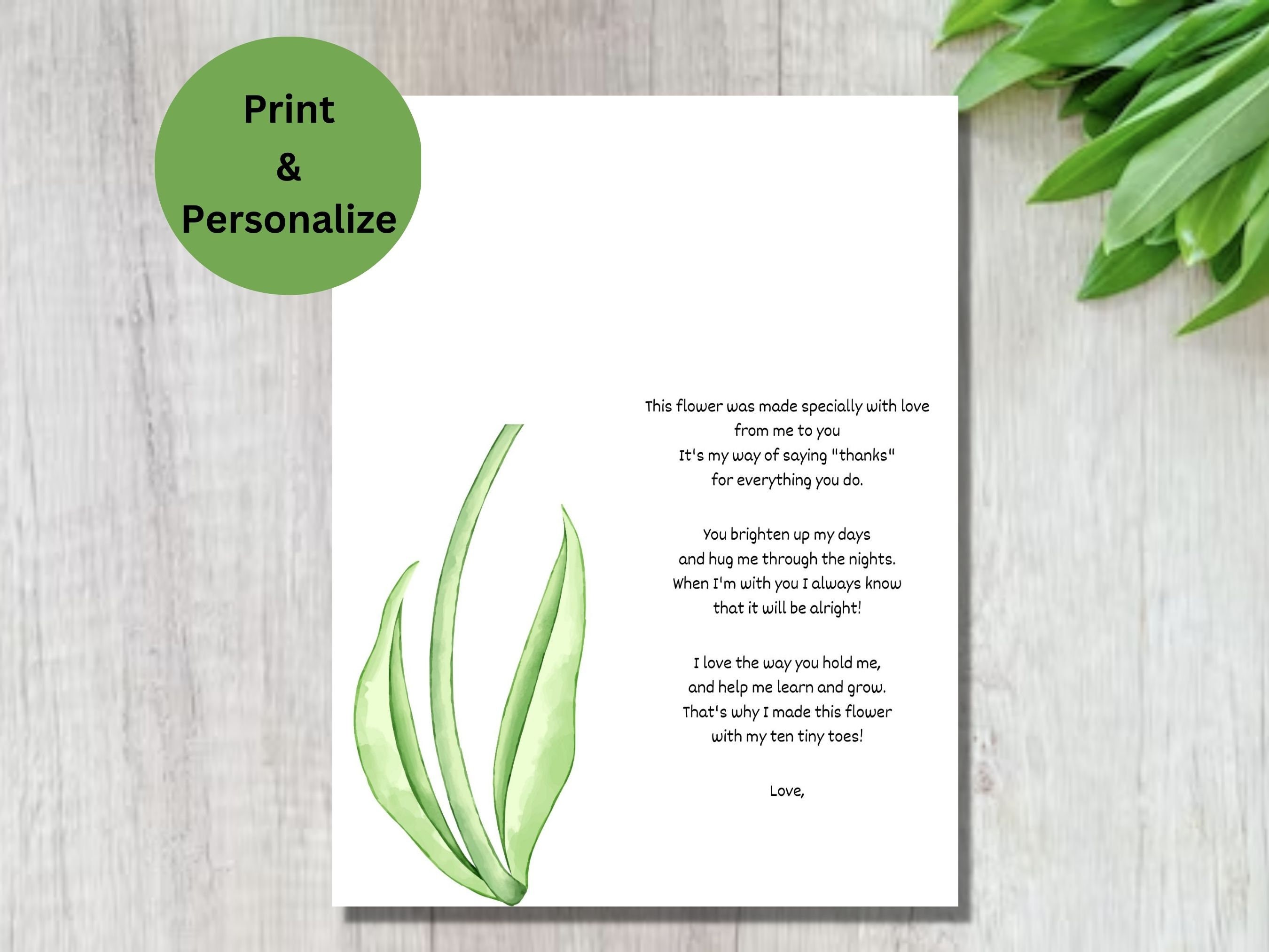 Mother's Day Flower, Poem + Printable | Kids' Footprint Keepsake ...