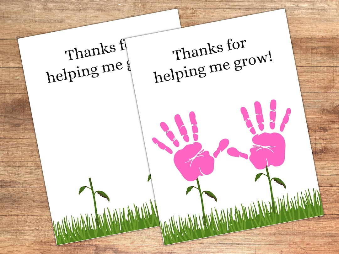Handprint Thank You for Helping Me Grow Hand Print Art - Etsy