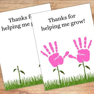Mother’s Day Art Handprint Thank You for Helping Me Grow Printable ...