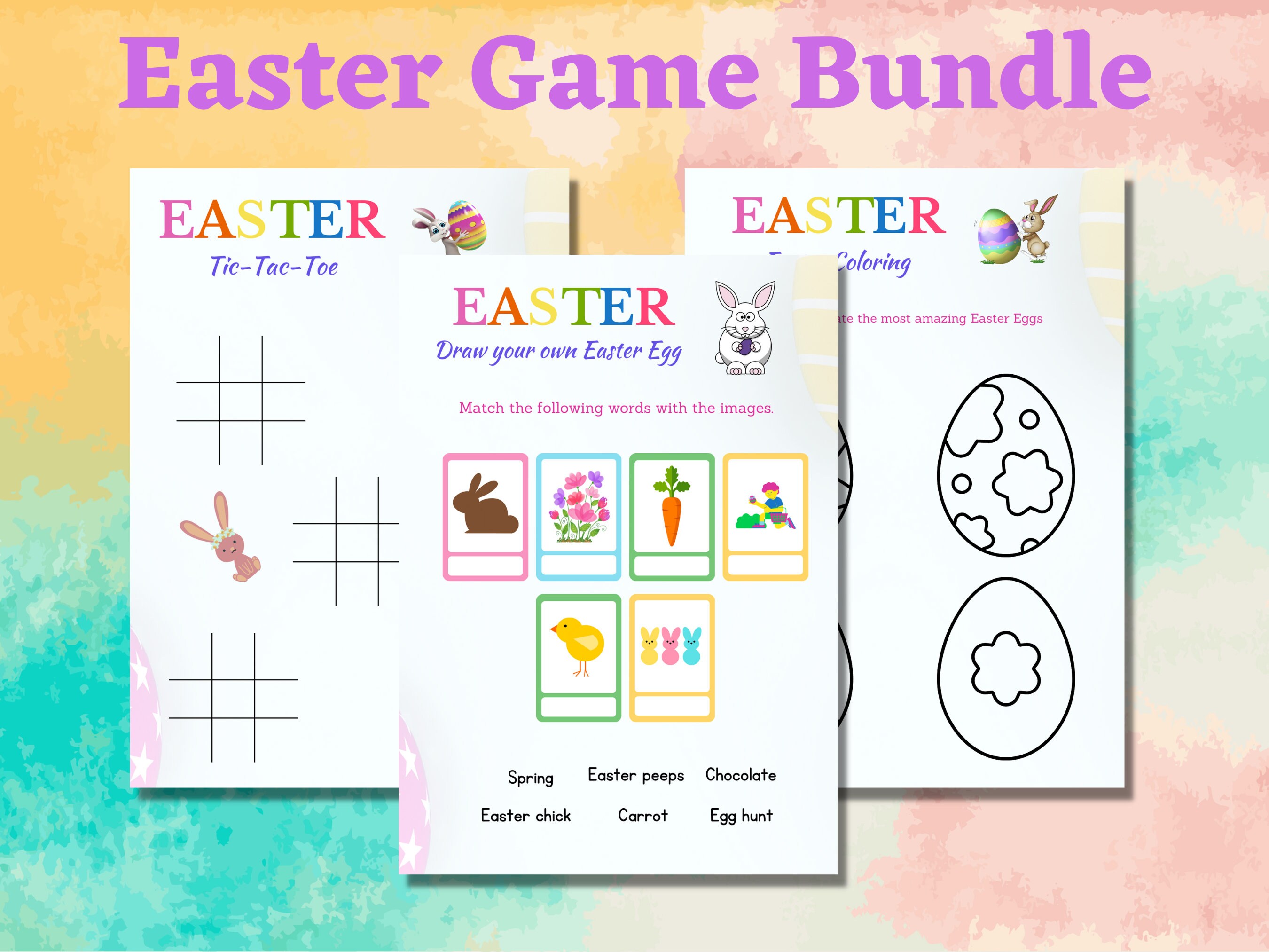 Easter Game Bundle | Printable Easter Games for Kids and Adults | Party ...