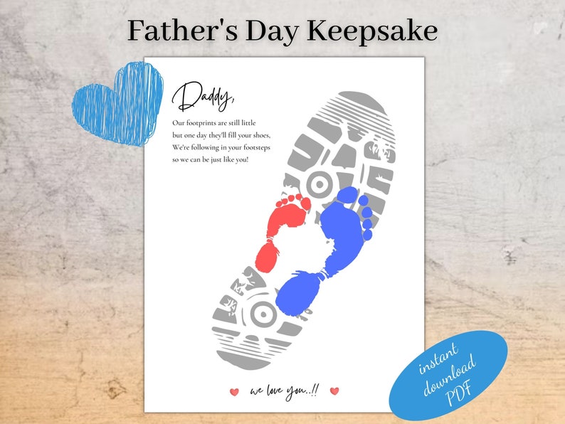 Poema imprimible del día del padre / recuerdo de la huella de los niños ...