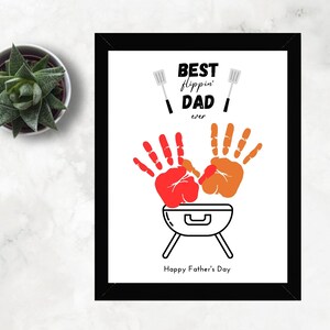 Fathers Day Grill Handprint, Well Done Dad, Craft, Digital Download ...