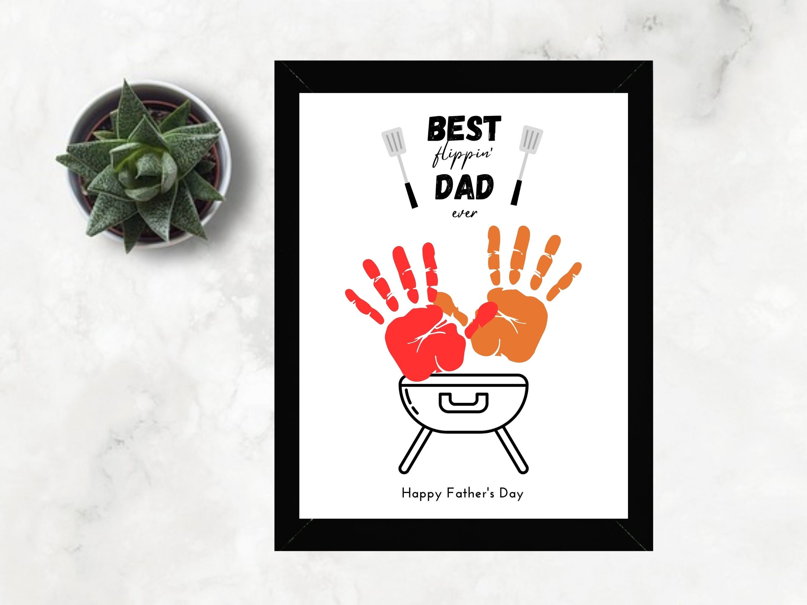 Fathers Day Grill Handprint, Well Done Dad, Craft, Digital Download ...