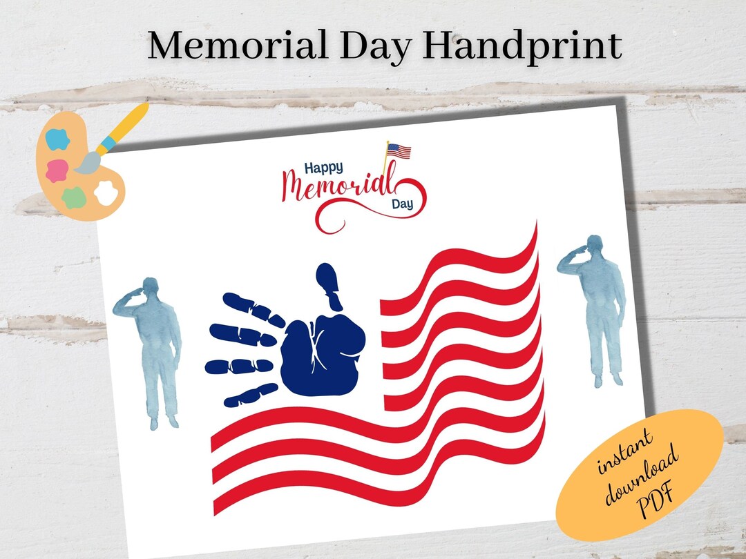 Memorial Day Handprint Craft / Red White Blue Handprint Craft /USA ...