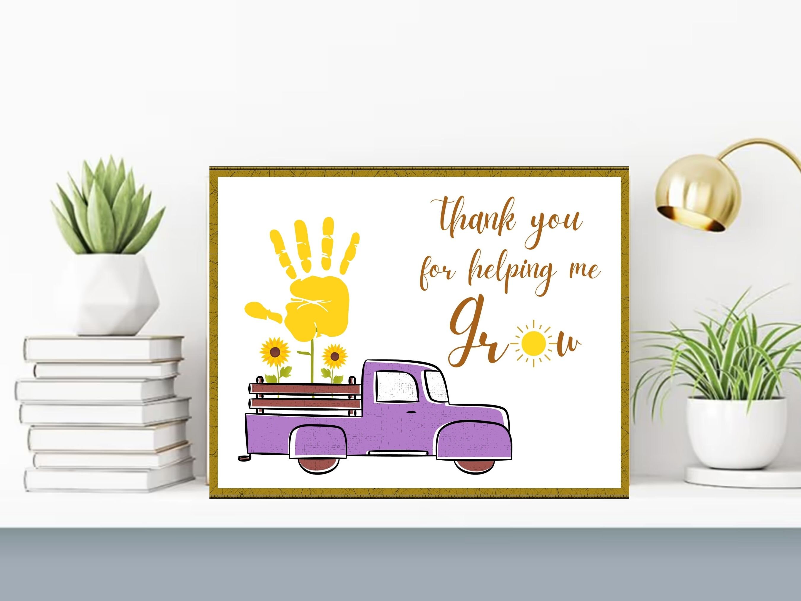 Sunflower Handprint Craft Purple Truck Handprint Thank You for Helping ...