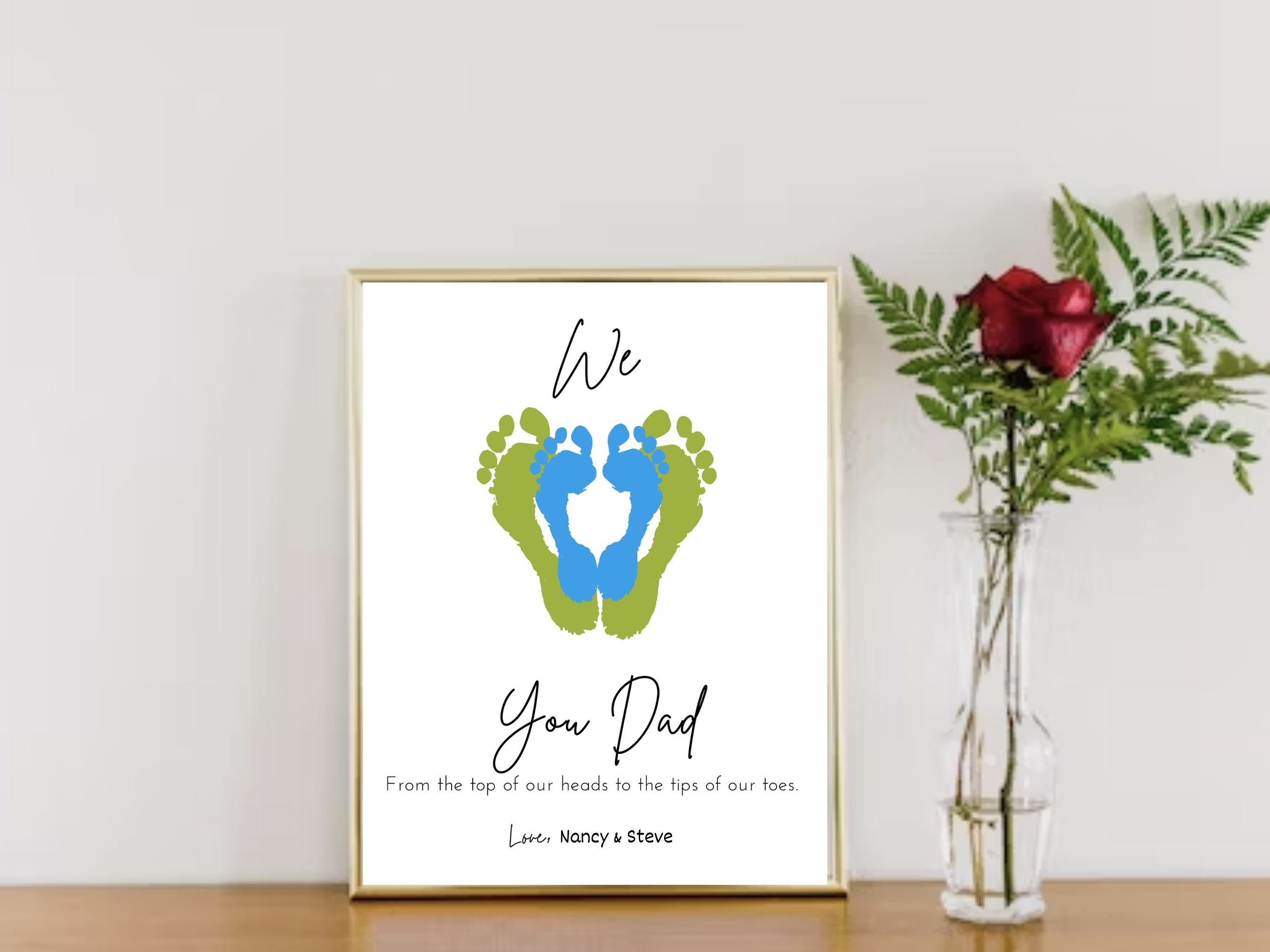 Fathers Day Craft Gift From Kids, DIY Footprint Art, Footprint Art ...