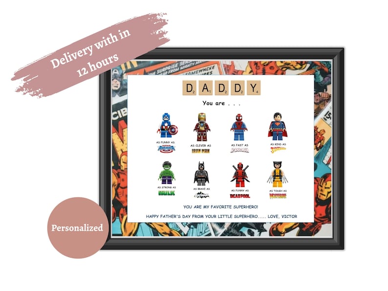 Personalized Fathers Day, Birthday, Dad You Are My Superhero, Gifts for ...