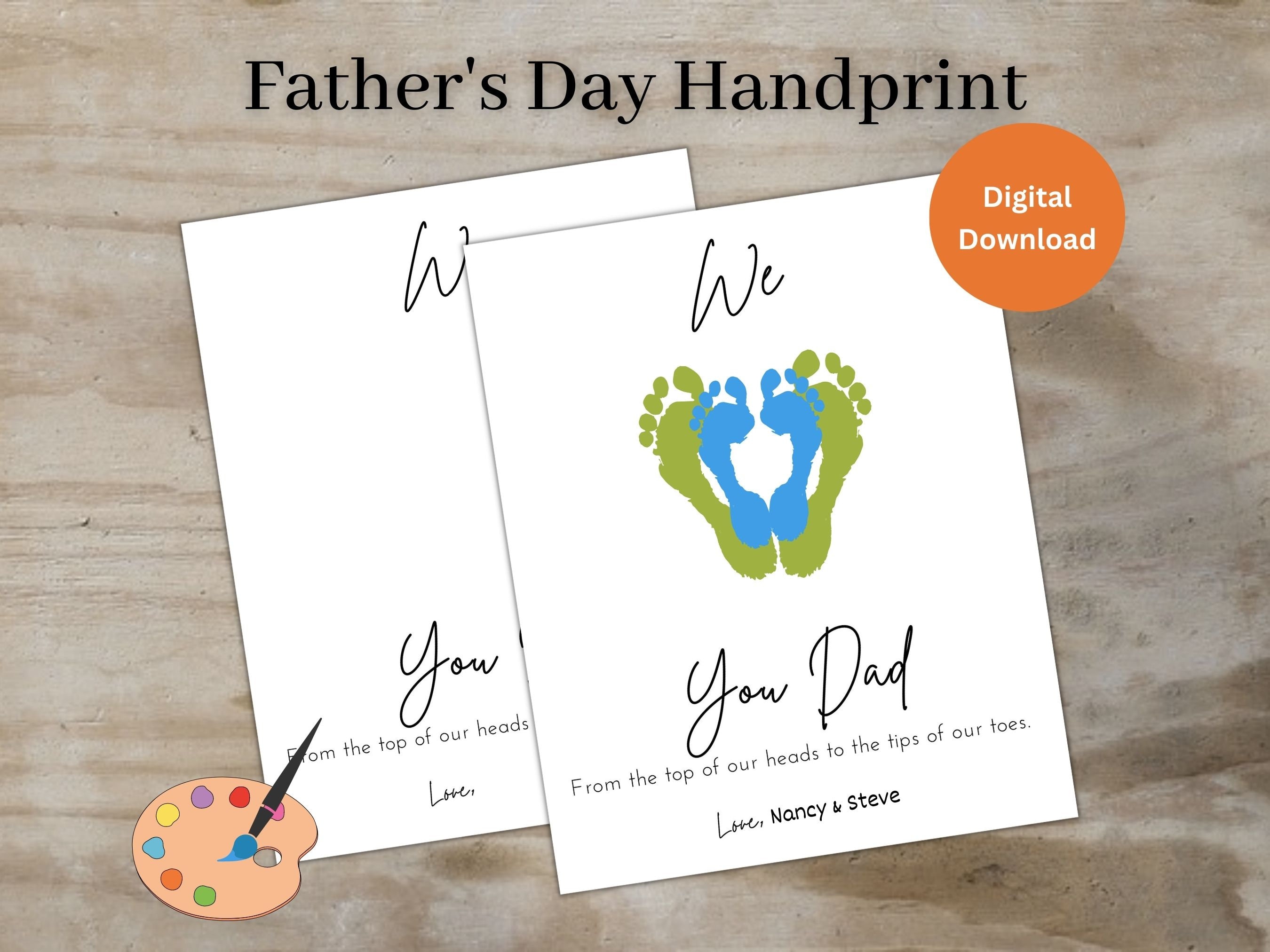 Fathers Day Craft Gift From Kids, DIY Footprint Art, Footprint Art ...