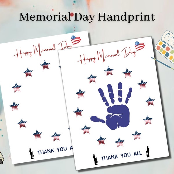 Memorial Day Handprint Craft - Etsy