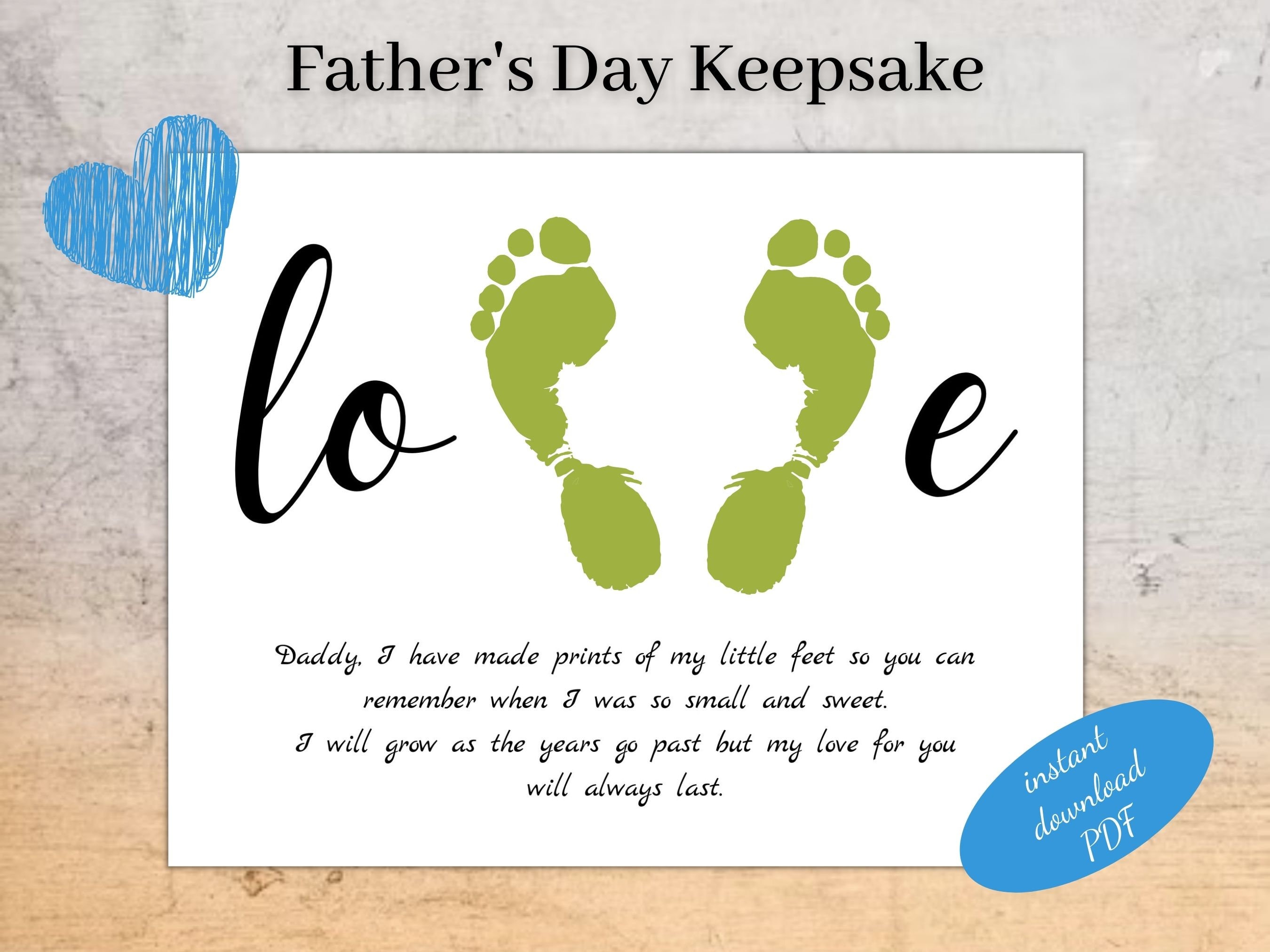 Father's Day Footprint Art, Daddy Poem, Birthday Footprint,love ...