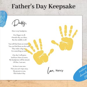 Handprint Art Craft / Daddy Dad Poem / Father's Day / Kids Baby Toddler ...