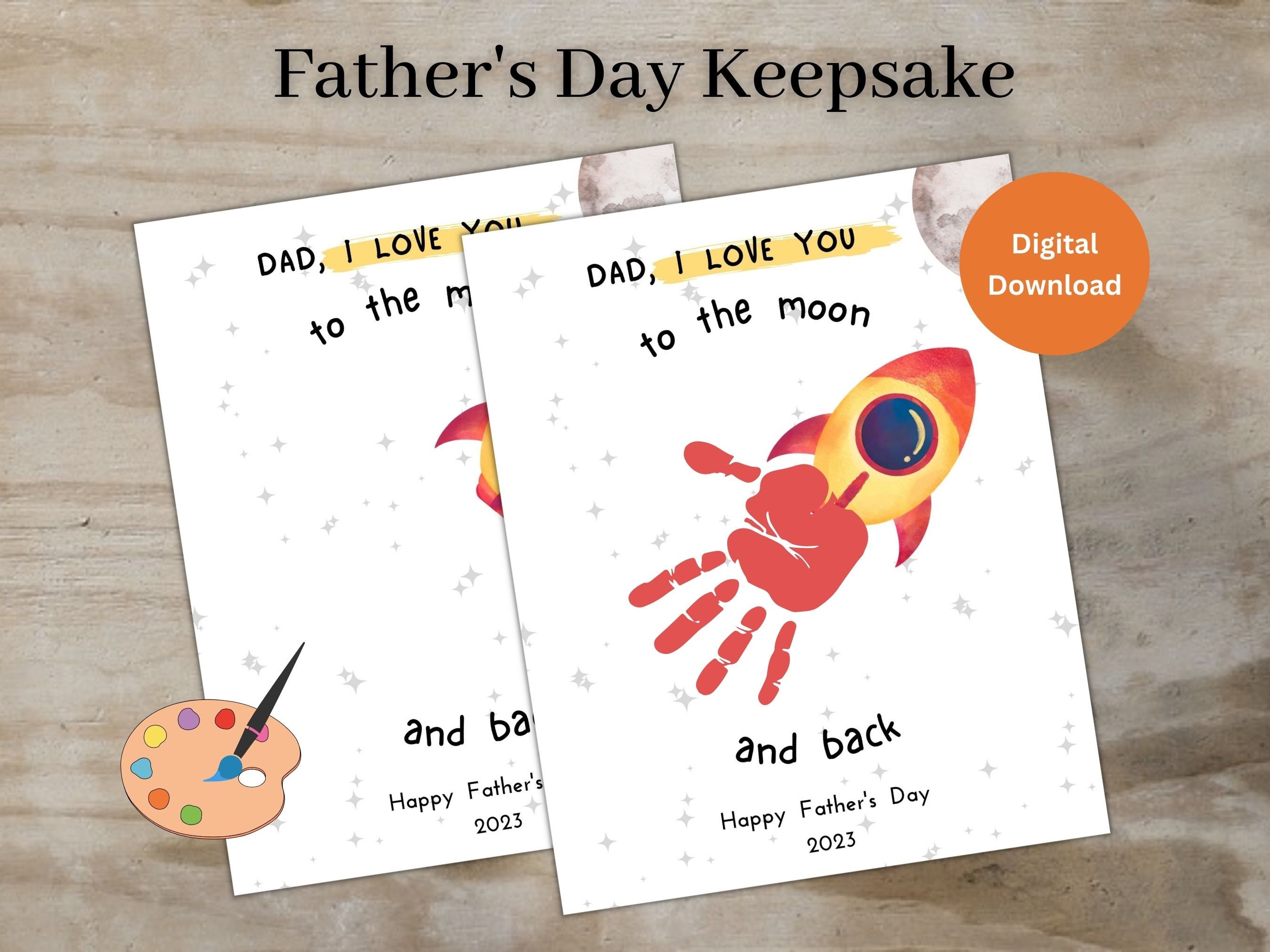Fathers Day Handprint Art Craft, Printable Gift for Dad From Kids ...
