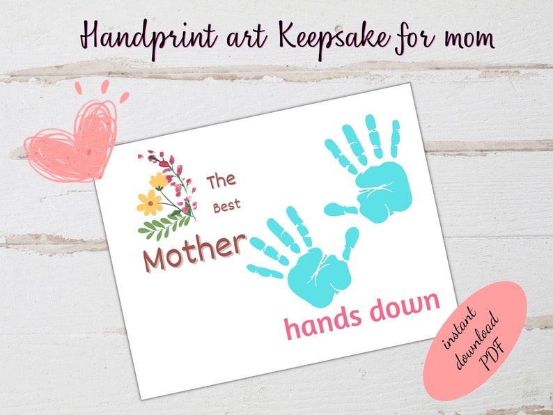 The Best Mom Hands Down Handprint Art Mothers Day Craft for - Etsy