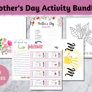 Mother's Day Bundle, Mother's Day Printable, Mother's Day Games, Happy ...
