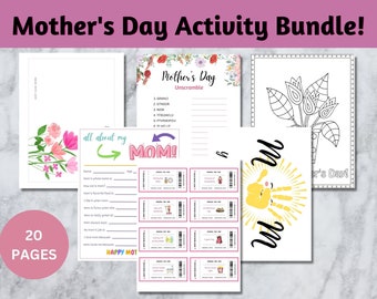 Mother's Day Game Bundle, Mother's Day Printable, Mother's Day Craft ...