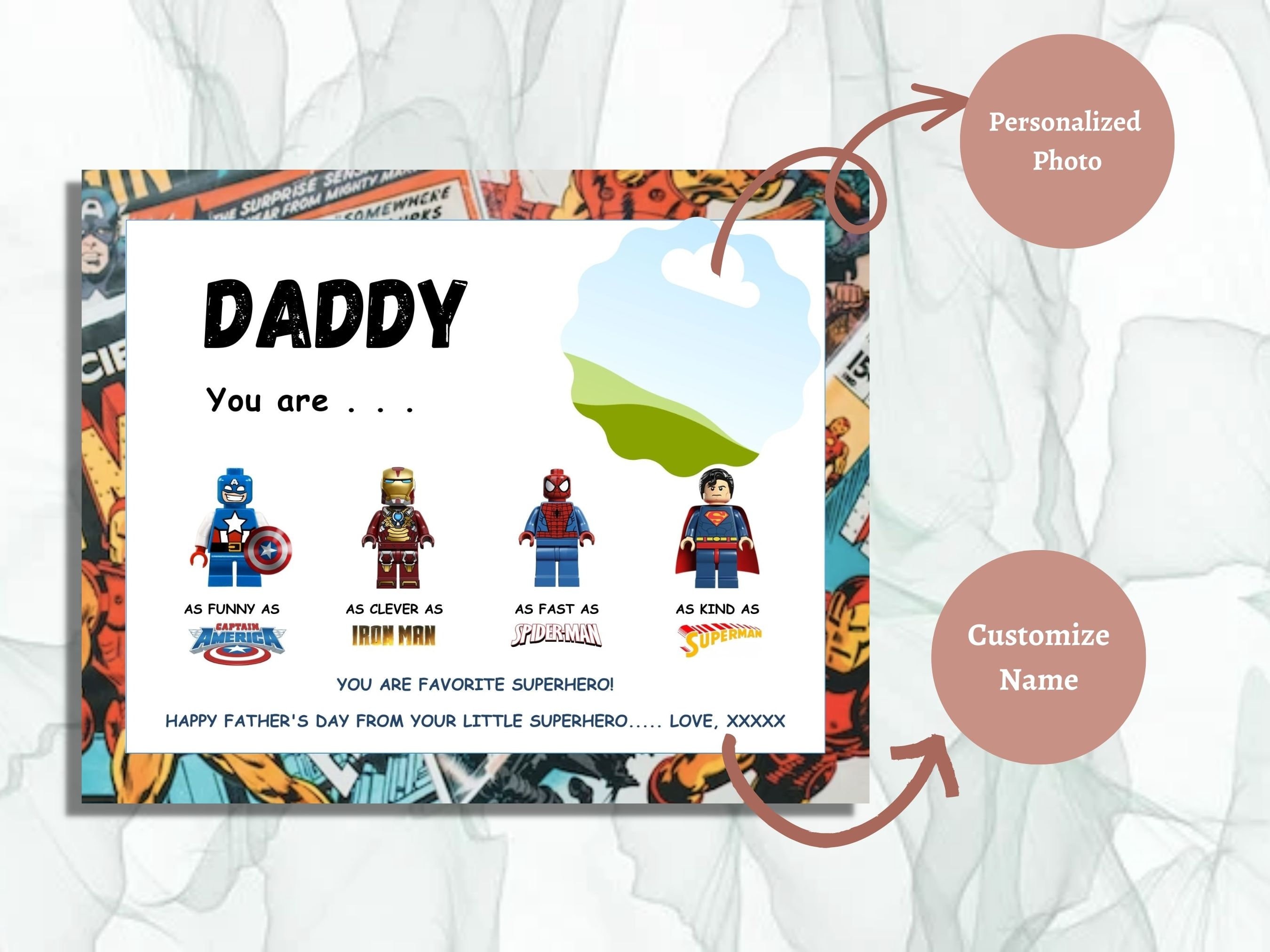Personalized Fathers Day Dad You Are My Superhero, Gifts for Dad, You ...