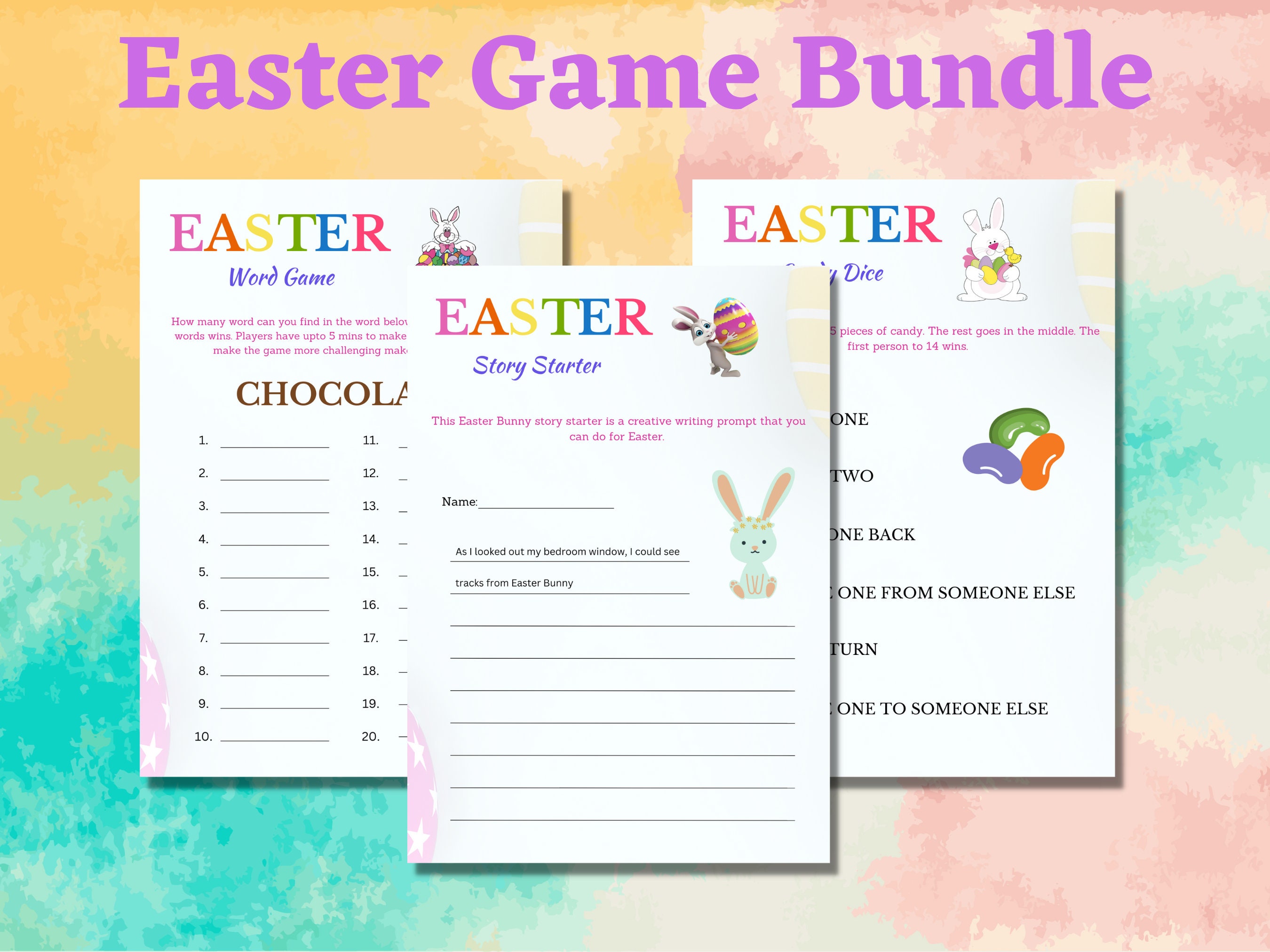 Easter Game Bundle | Printable Easter Games for Kids and Adults | Party ...