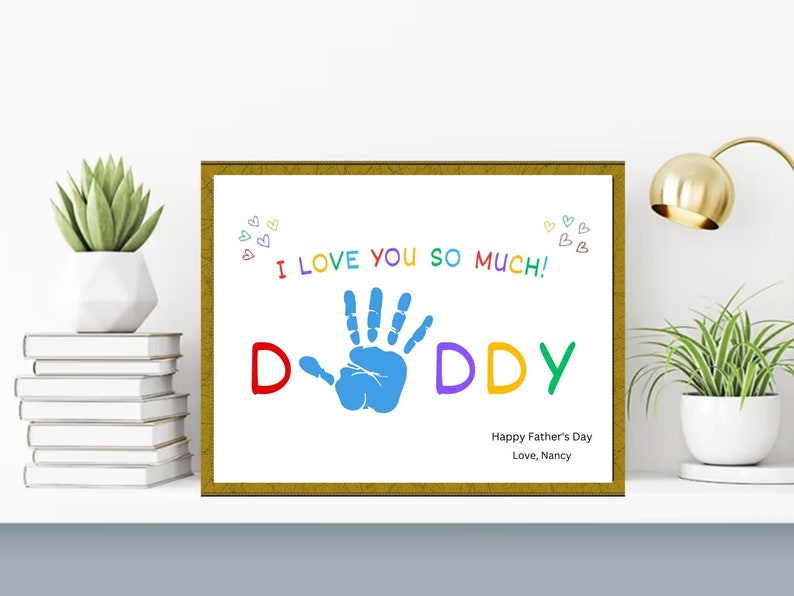 I Love You so Much Daddy, Handprint Art Craft, Fathers Day,birthday ...