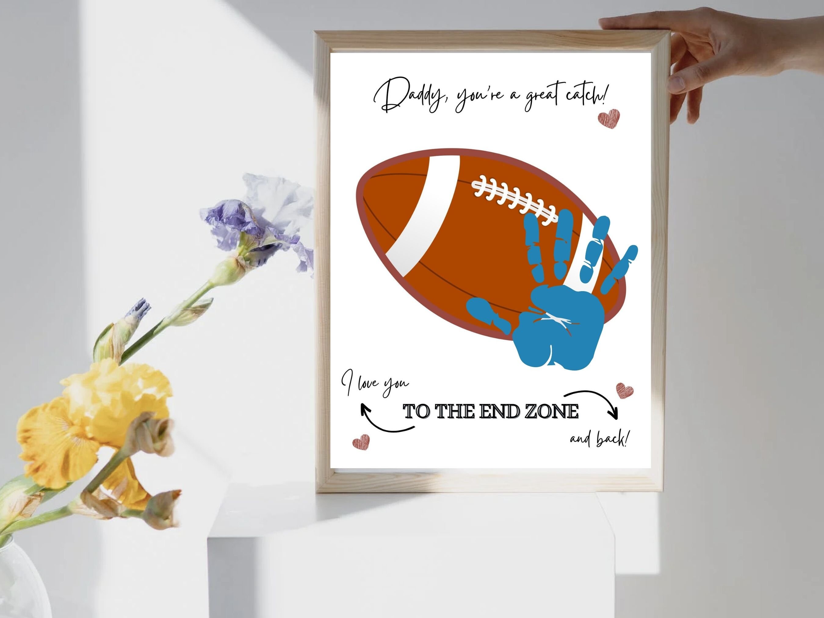 Father's Day Craft, Football Handprint Art Project for Kids, Birthday ...