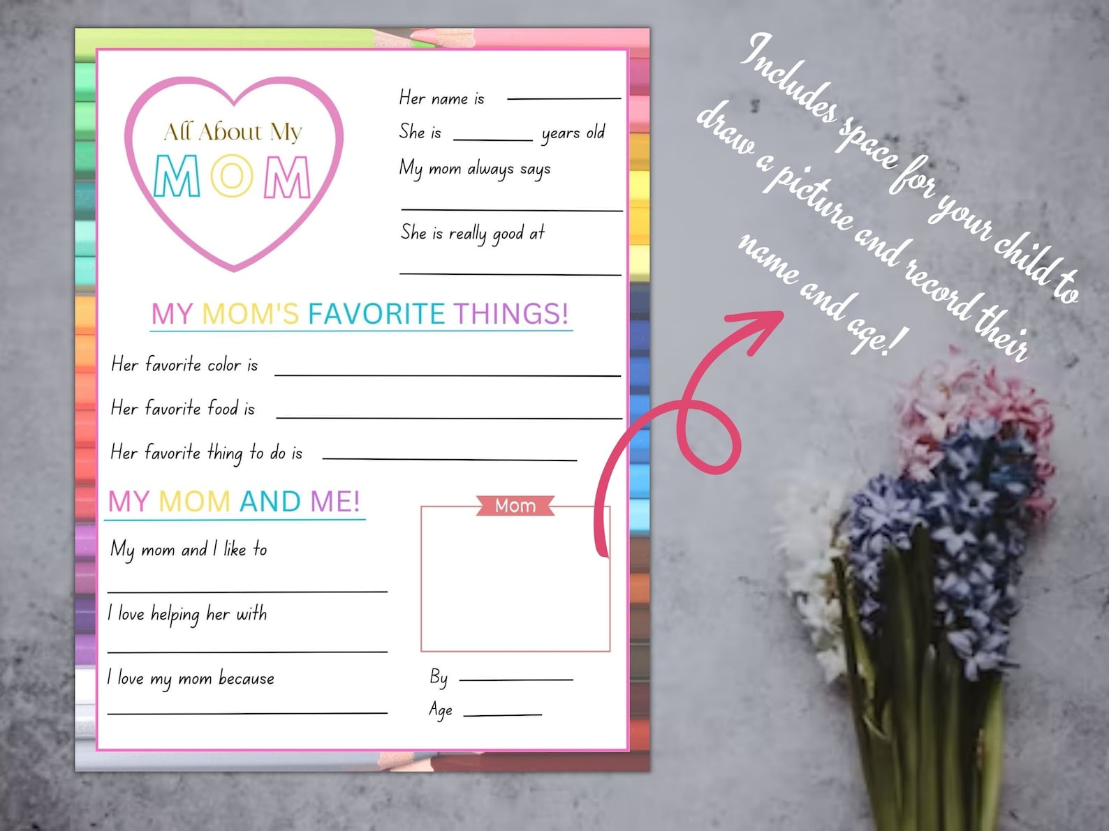 Mothers Day Fill In, Mothers Day Gift, Mothers Day Printable, Mothers ...