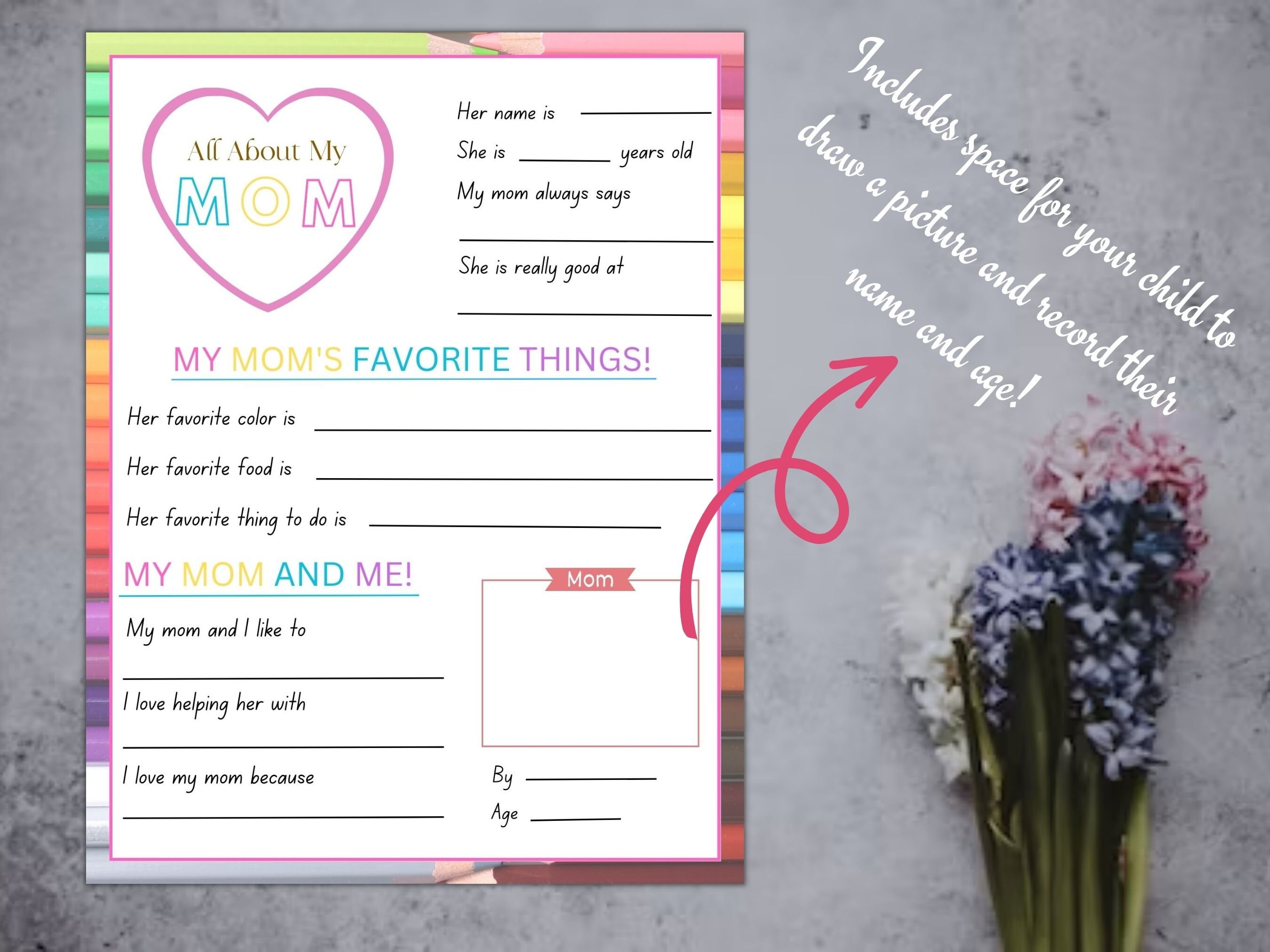 Mothers Day Fill In, Mothers Day Gift, Mothers Day Printable, Mothers ...