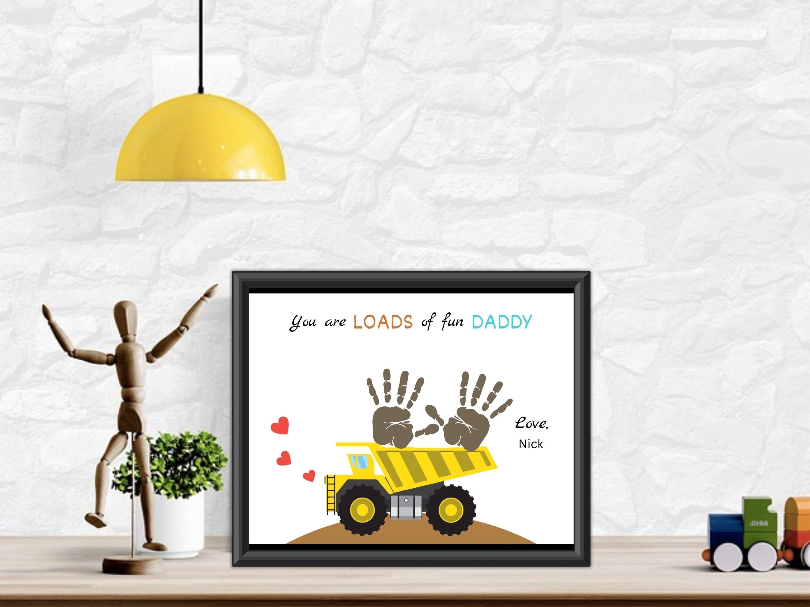 Father's Day Handprint Art Craft, Printable Father's Day Handprint ...