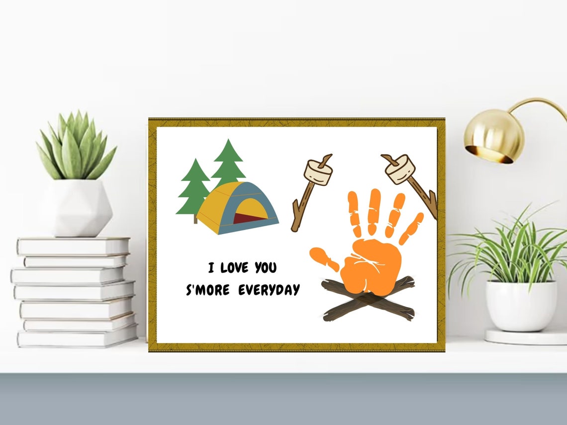 Printable Handprint Art | I Love You S'more Everyday | Instant Digital ...
