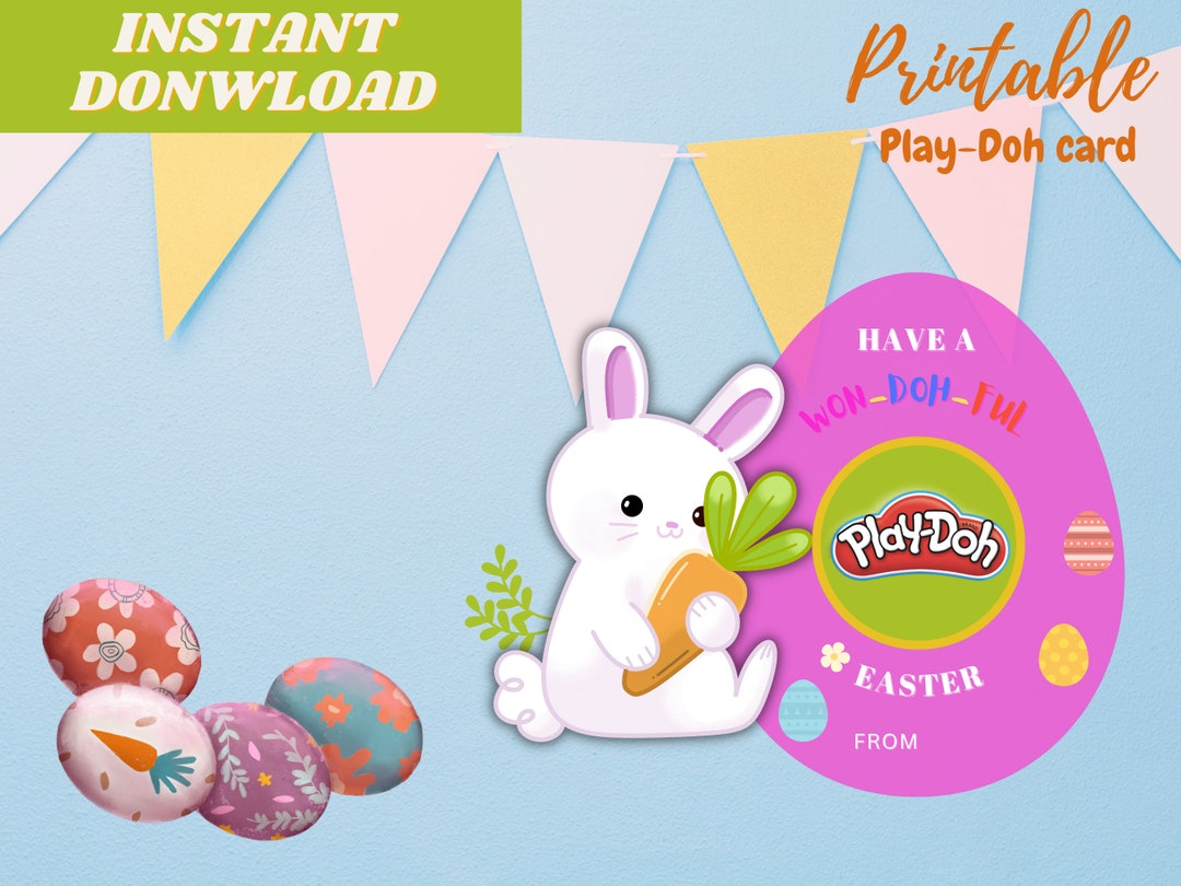 Easter Play-doh Gift Card | Printable Class Easter Gifts | Non-candy ...