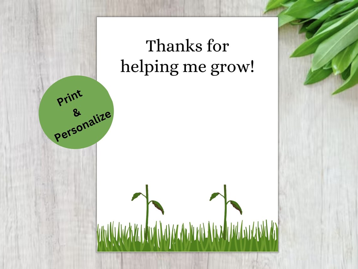 Mothers Day Art Handprint Thank You for Helping Me Grow Printable ...