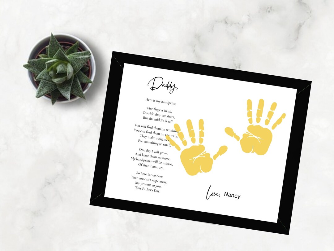 Handprint Art Craft / Daddy Dad Poem / Father's Day / Kids Baby Toddler ...