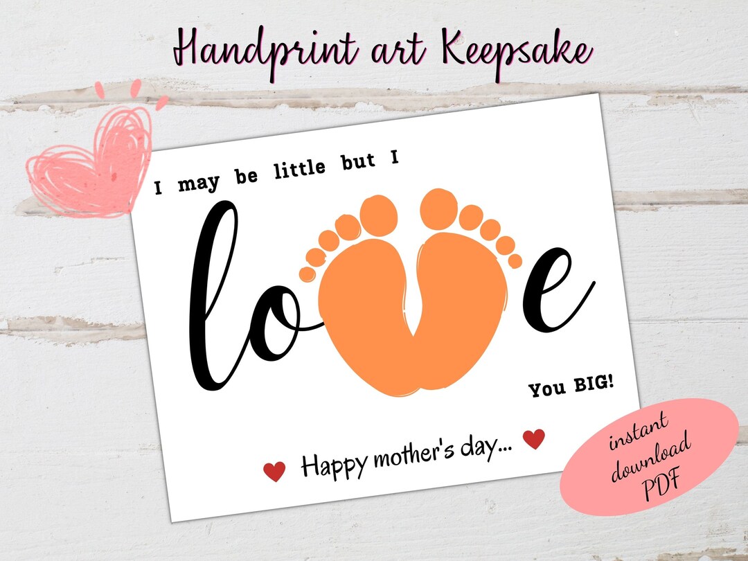 Mother's Day Footprint Art, Baby Feet Keepsake, Printable Mother's Day ...