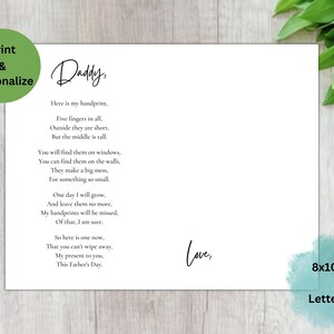 Handprint Art Craft / Daddy Dad Poem / Father's Day / Kids Baby Toddler ...