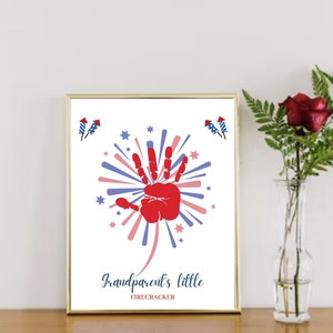 Firecracker Handprint Art, Grandparent's Little Firecracker, 4th July ...