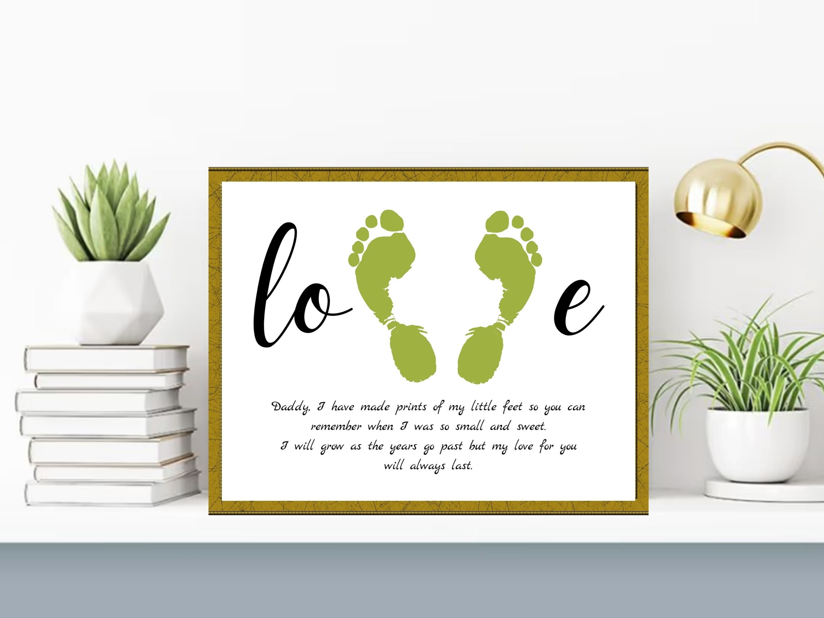 Father's Day Footprint Art Daddy Poem Birthday - Etsy