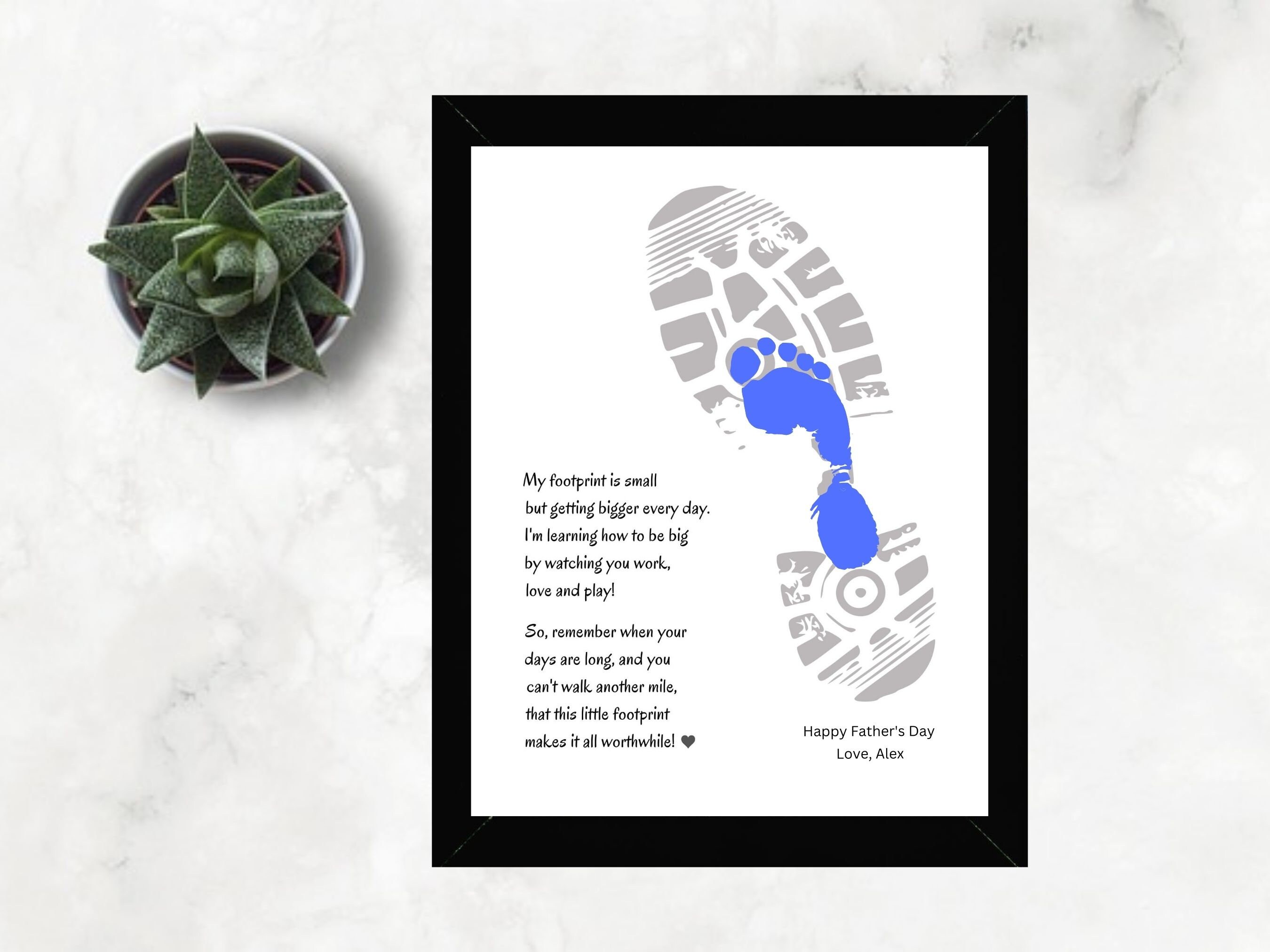 Father's Day Poem Printable Kids' Footprint Keepsake Teacher & Parent ...