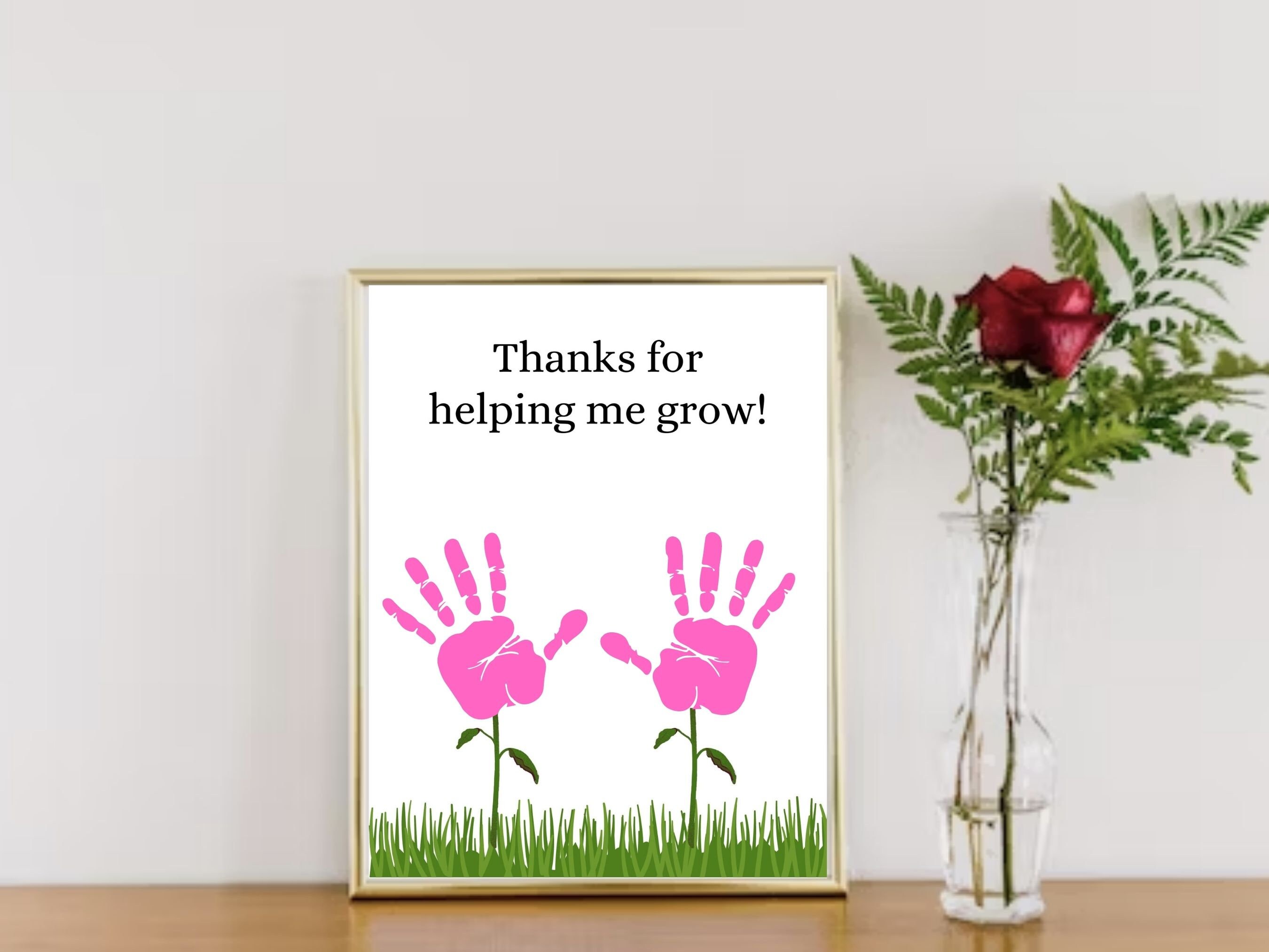 Mothers Day Art Handprint Thank You for Helping Me Grow Printable ...
